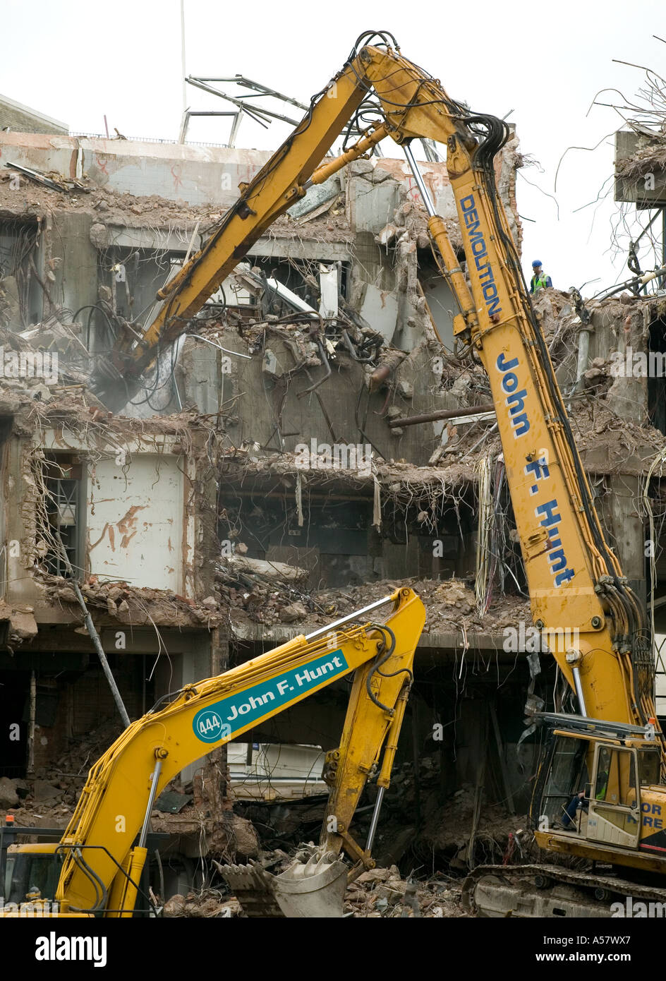 Demolition work being carried out on a city centre office block in ...