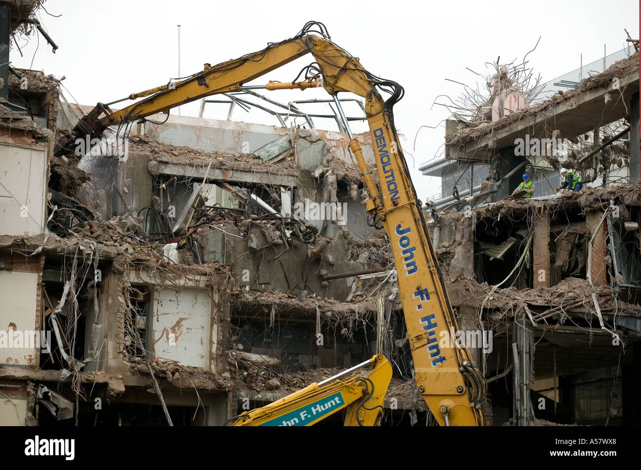 Demolition work being carried out on a city centre office block in ...