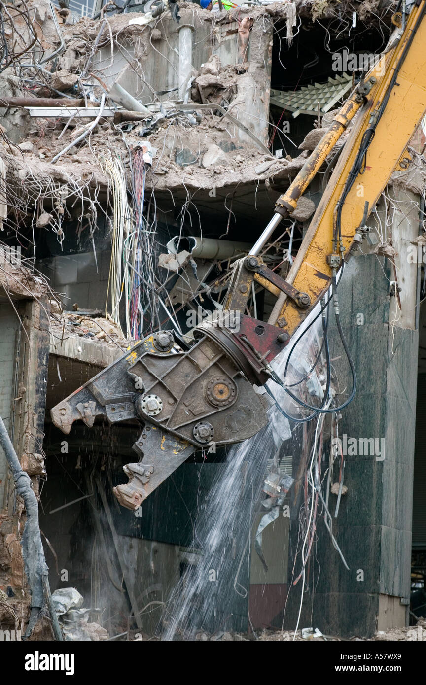 Demolition work being carried out on a city centre office block in ...
