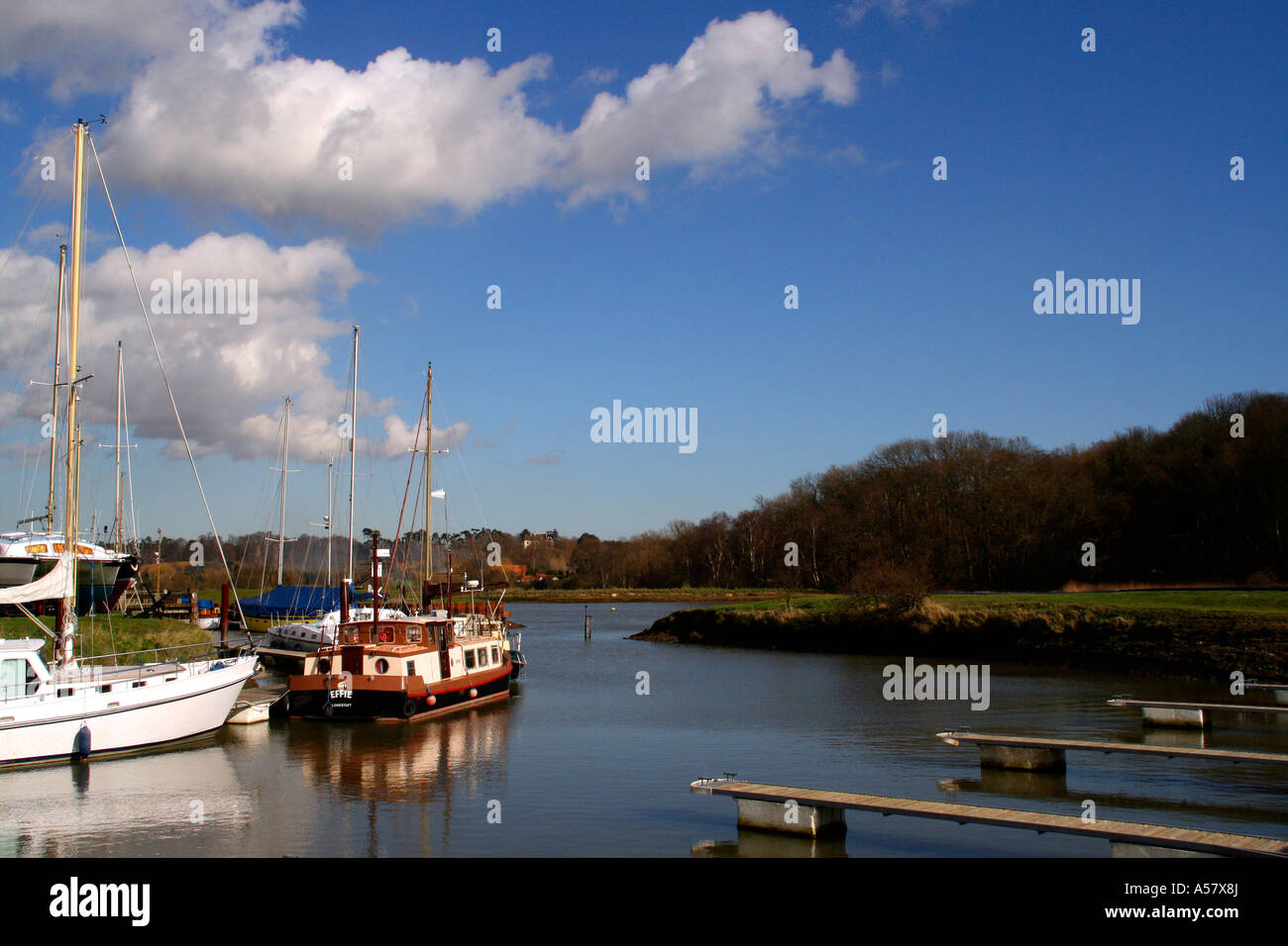 The Harbour on the River Deben at Woodbridge in Suffolk UK Stock Photo ...