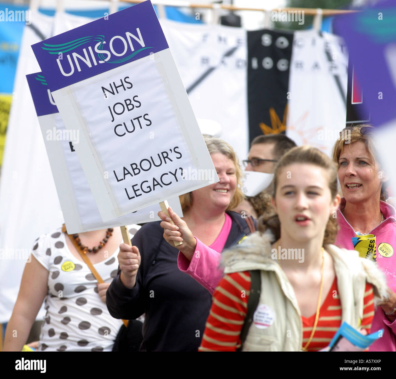 UNISON – NHS Job Cuts Labours’ Legacy?’ Unison demonstration and march ...