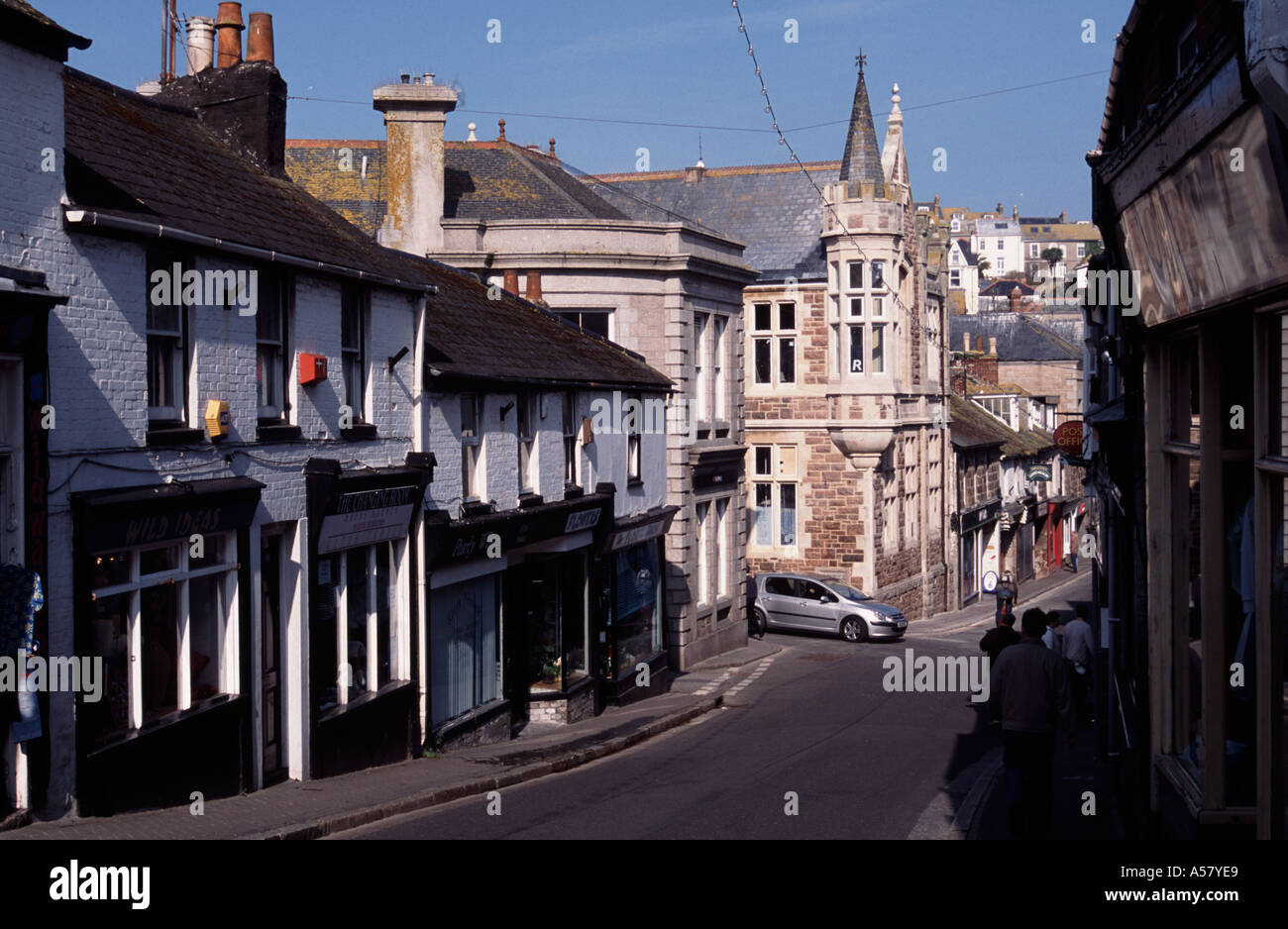 Shops in the High Street St Ives Cornwall England UK Stock Photo - Alamy