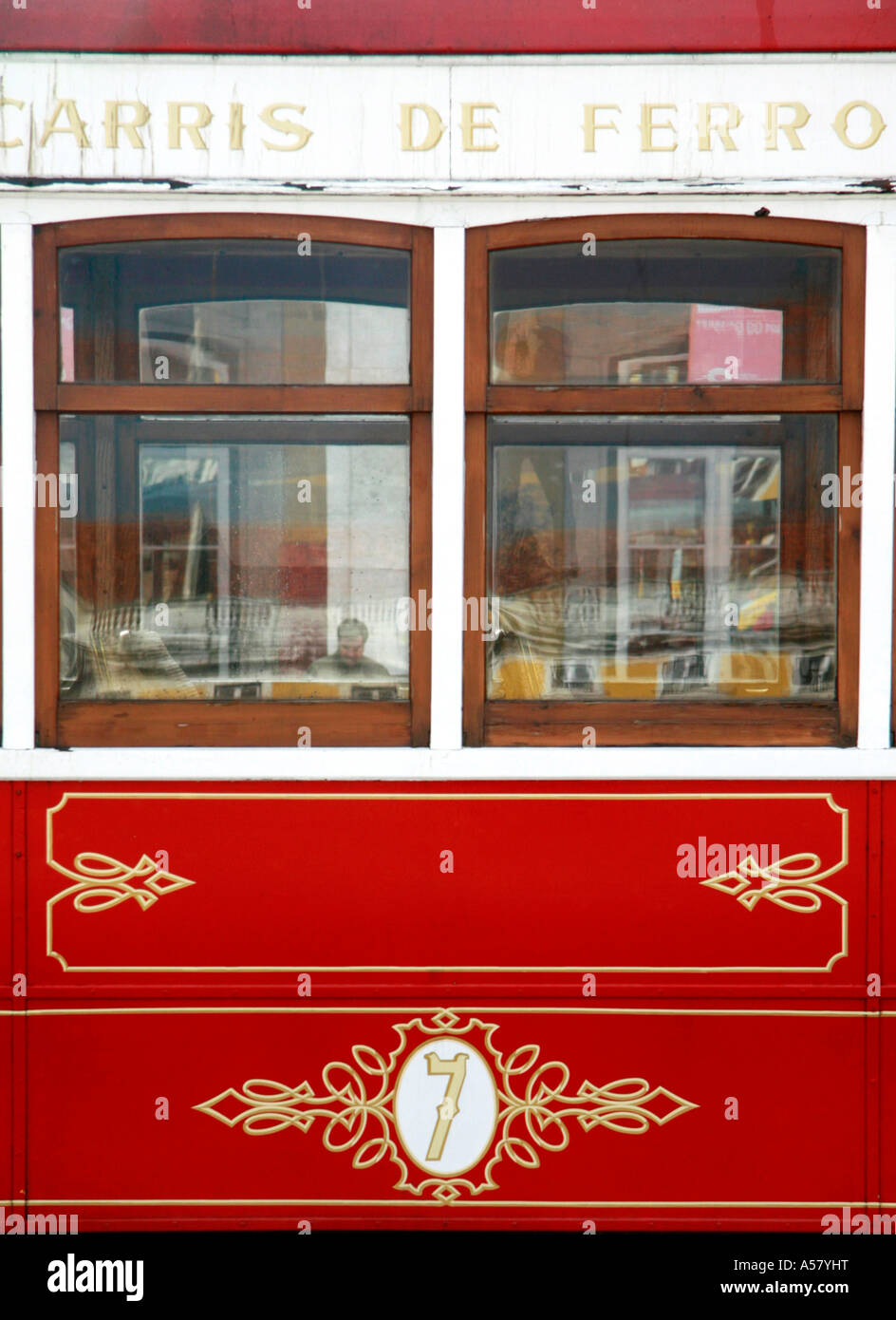 Tram Windows Lisbon Portugal Stock Photo - Alamy