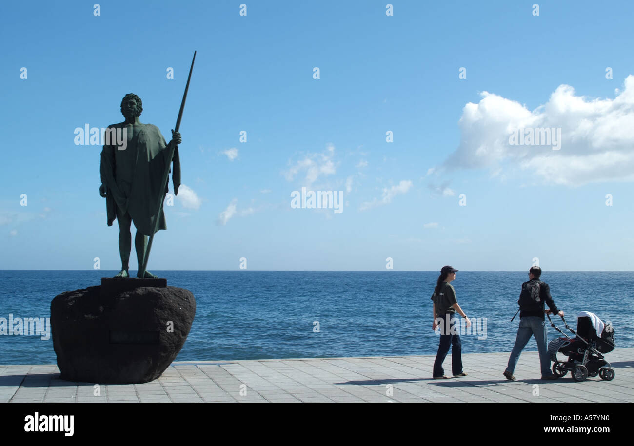 Candelaria resort Tenerife Canary Islands Spain the statue of ADJONA ...