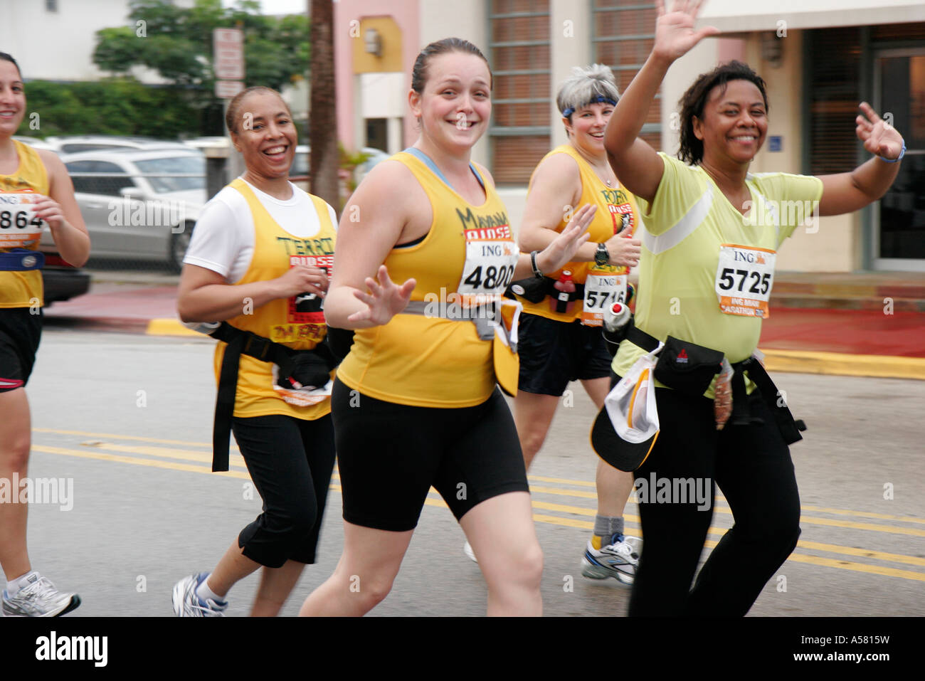 Miami Beach Florida,Ocean water ING Marathon Race,runners,Black Blacks ...