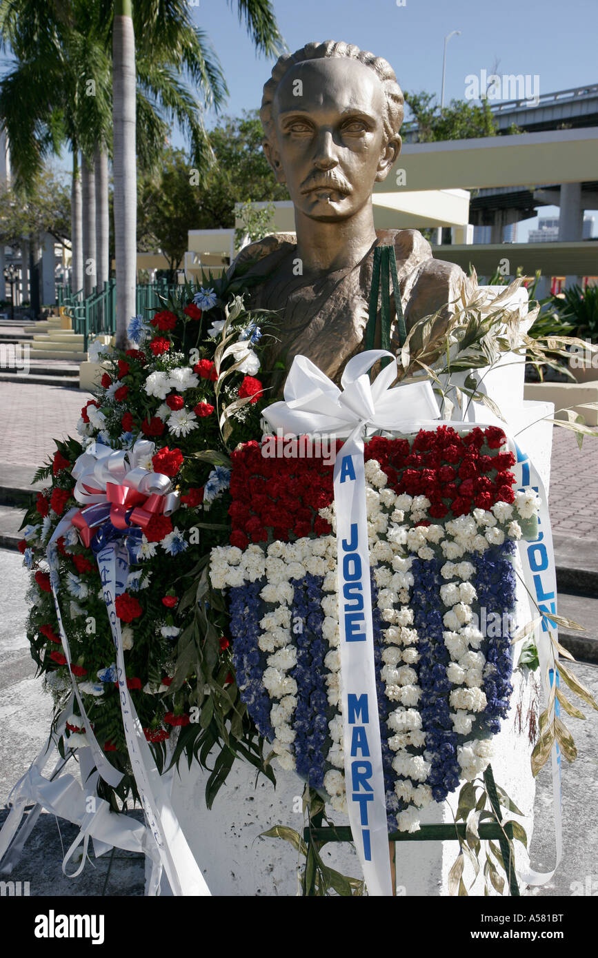 Miami Florida,Little Havana,Jose Marti Park,bust,statue,Cuban hero ...