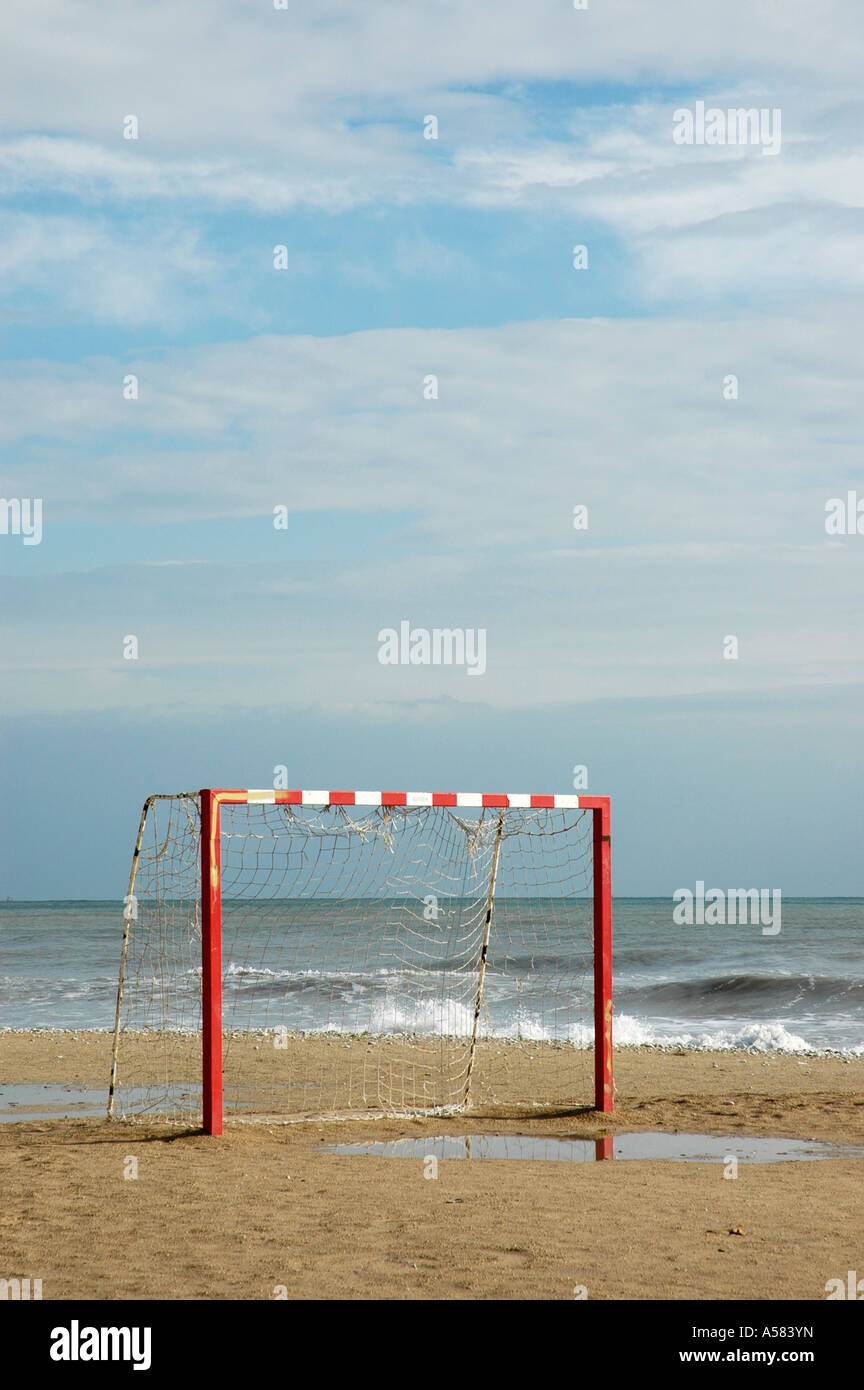 Soccer goal on the beach, Altea, Costa Blanca, Spain Stock Photo - Alamy
