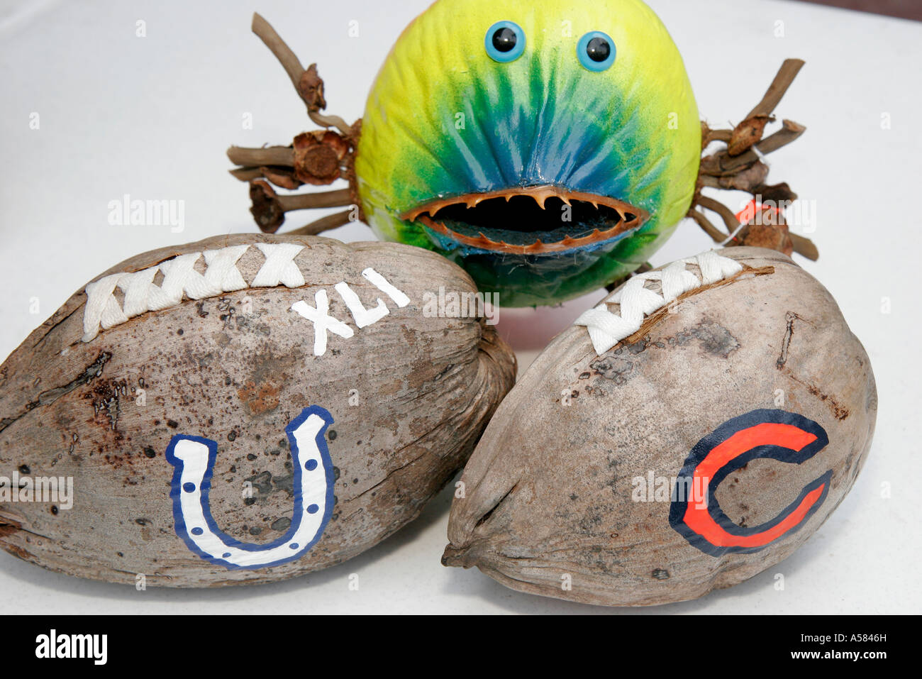 Miami Beach Florida,Espanola Way,coconuts,football,fish face,art ...