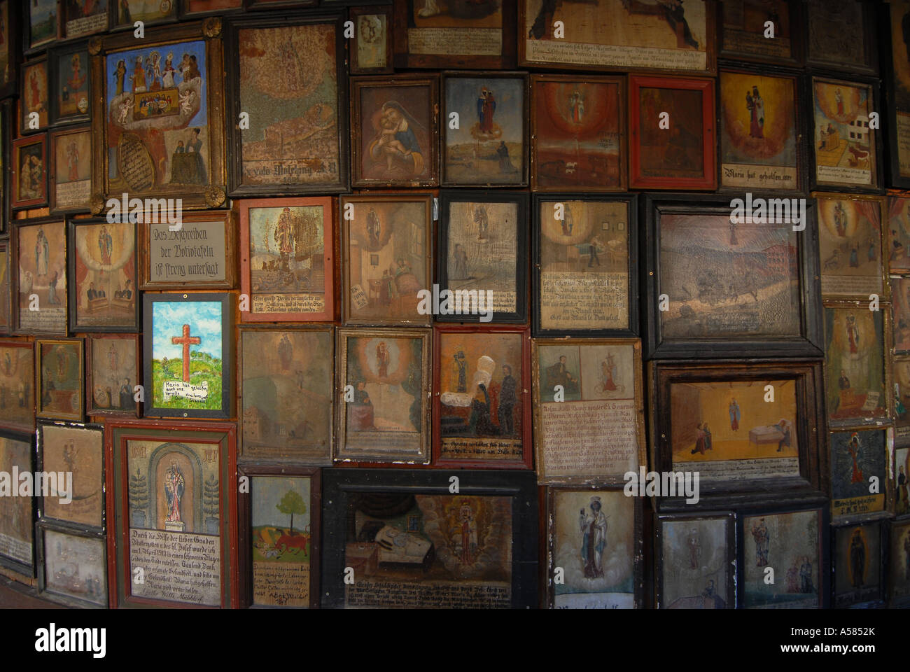 Votive tablets at Gnadenkapelle, place of pilgrimage Altoetting, Upper ...