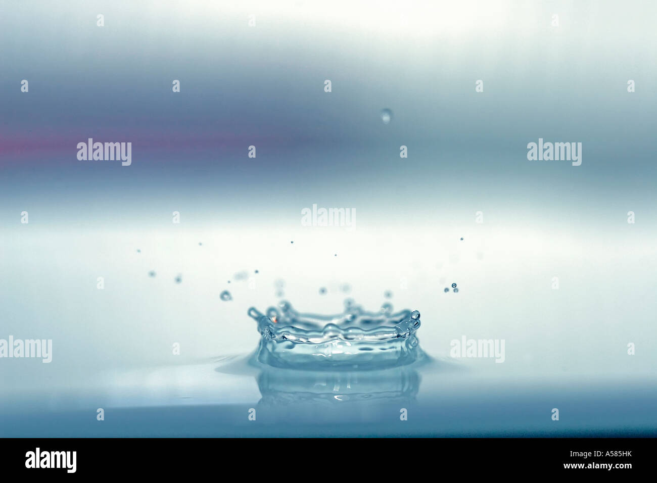 Blue water with falling water drop Stock Photo - Alamy