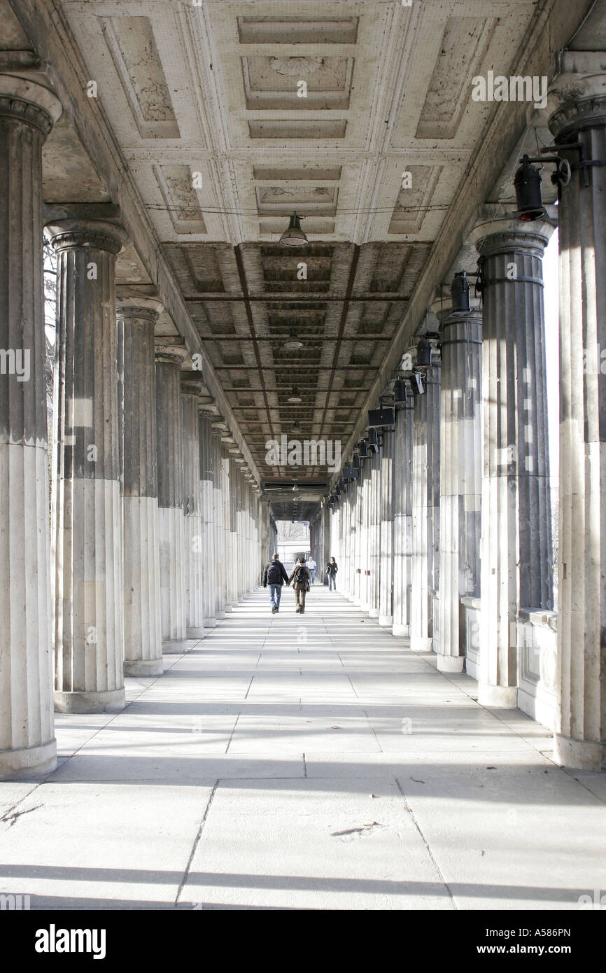 Colonnade at the Old National Gallery in Berlin, Germany, Europe Stock ...