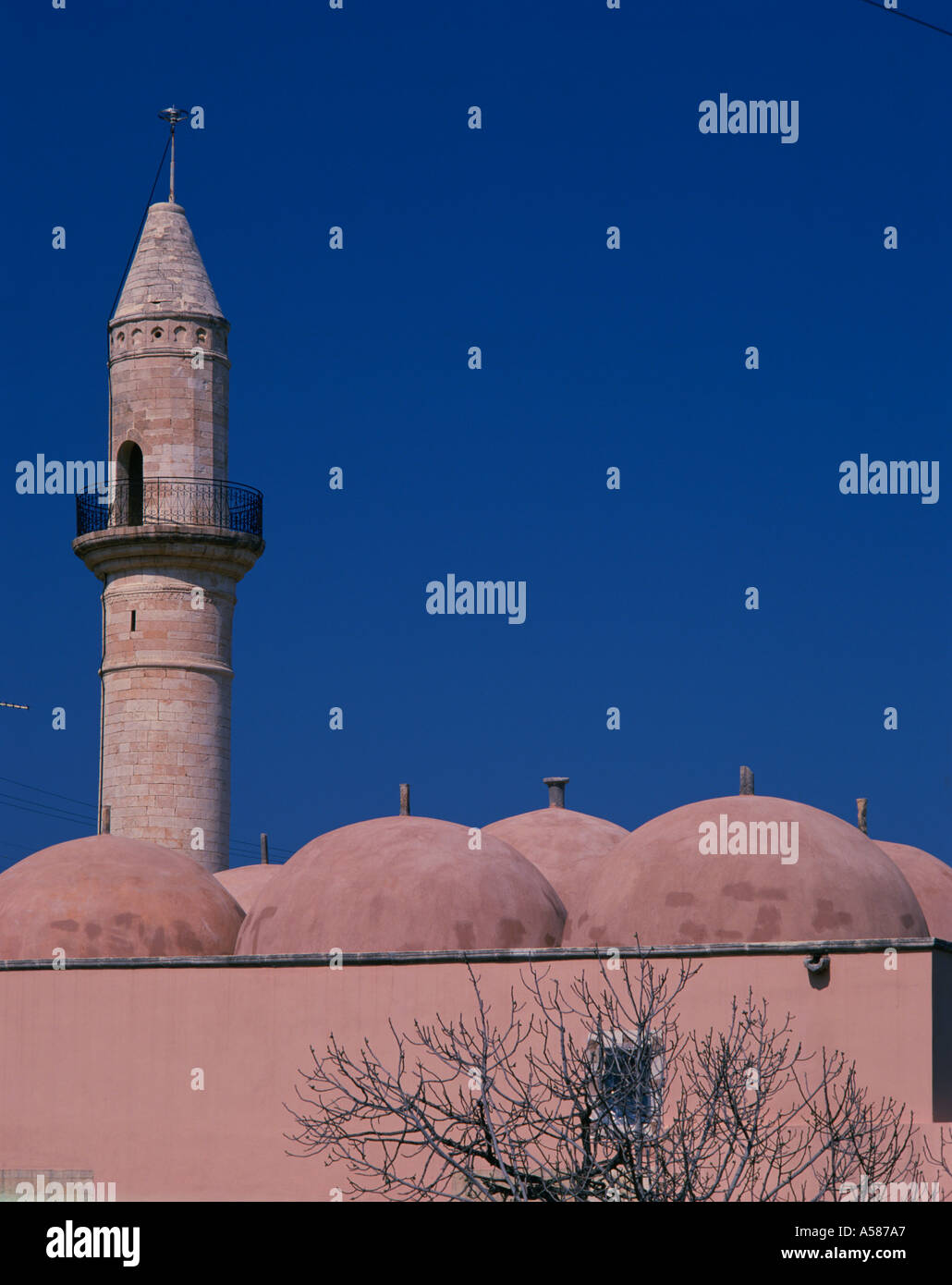 The veli pasha minaret mosque in rethymnon crete greece hi-res stock ...