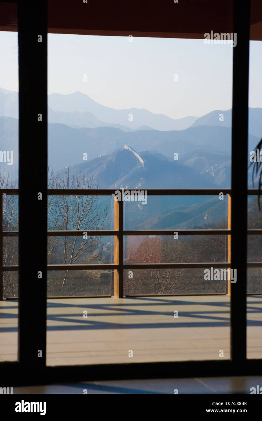 Great Wall seen through window of room in Kempinski Commune by the ...
