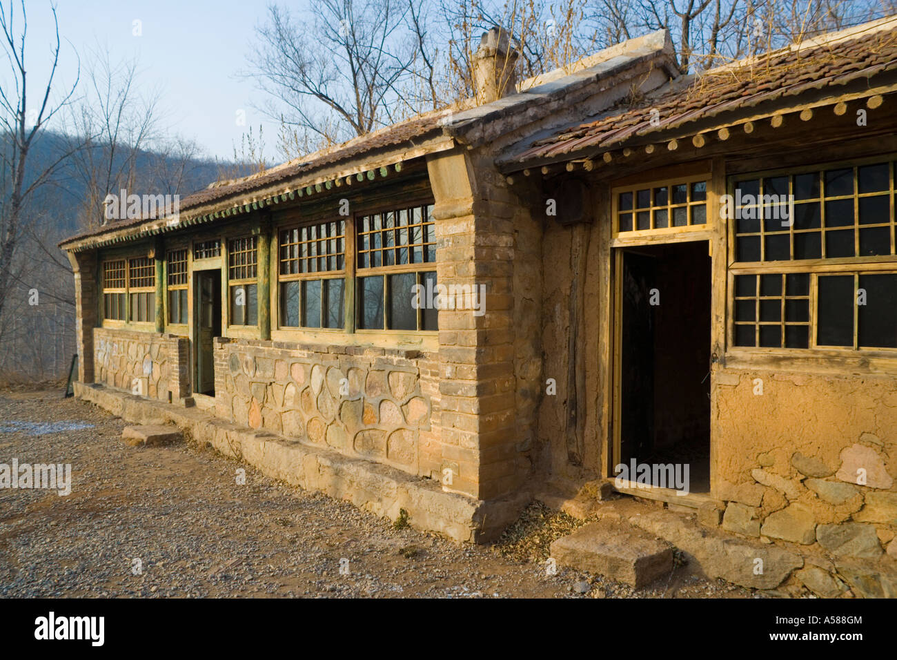 Old farm building on hillside at Kempinski Commune by the Great Wall ...