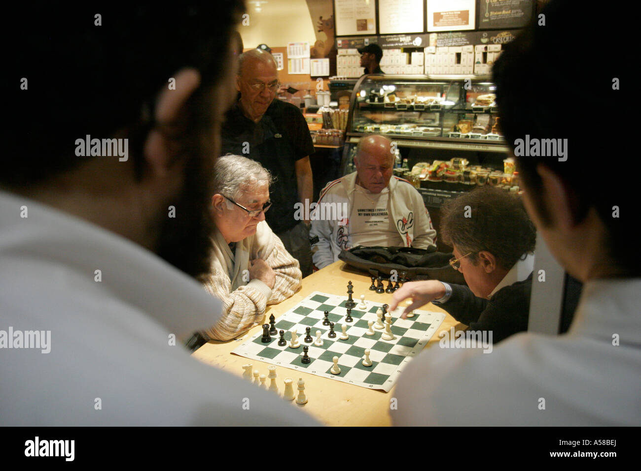 Miami Beach Florida,Lincoln Road Mall,cafe,Starbucks Coffee,barista,men ...