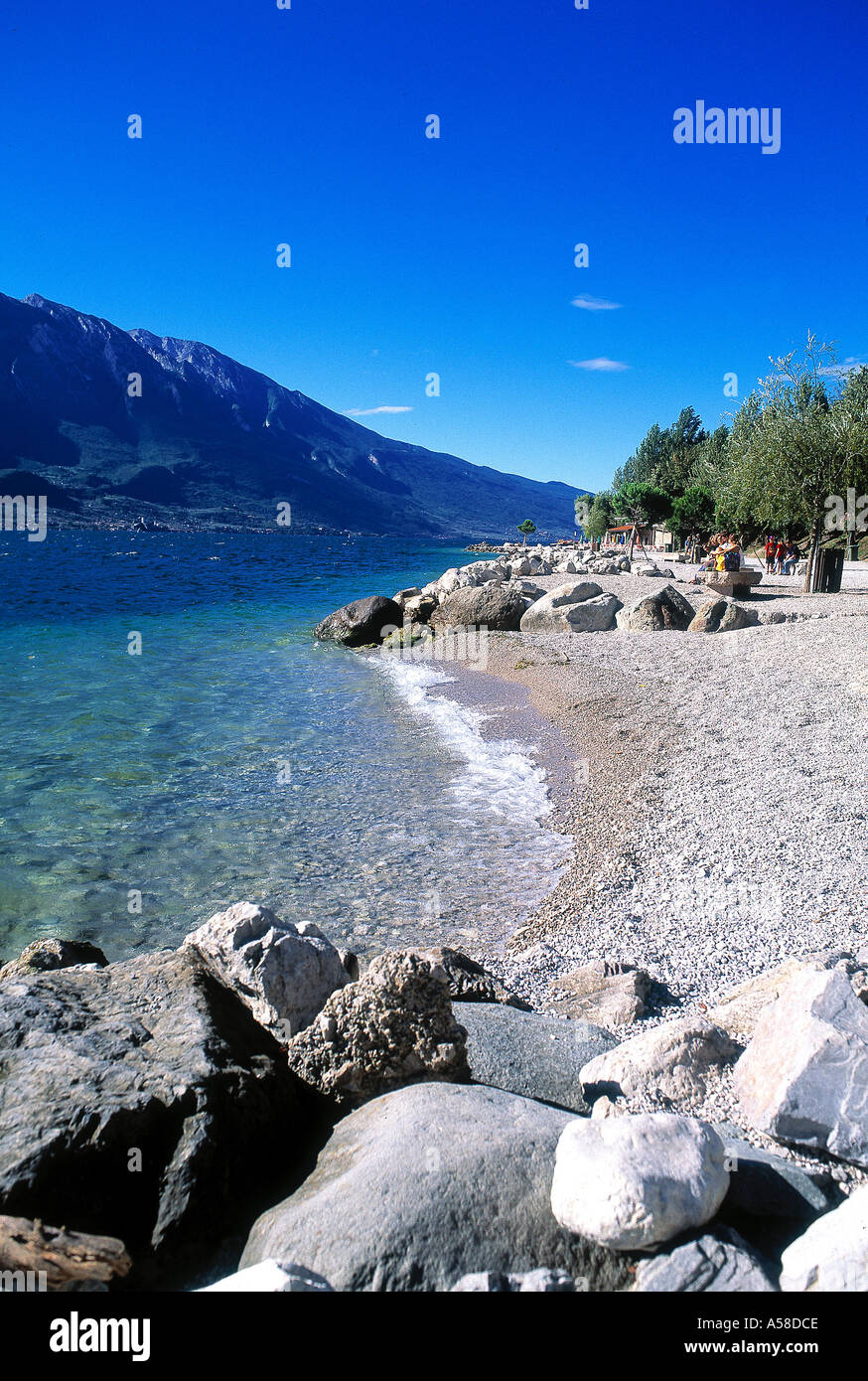 Lake Garda Limone Beach Stock Photo - Alamy
