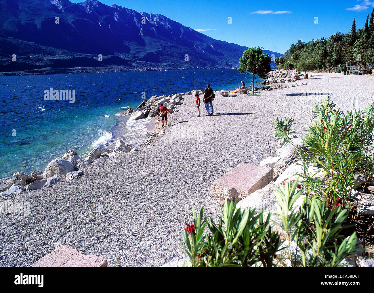 Lake Garda Limone Beach Stock Photo - Alamy