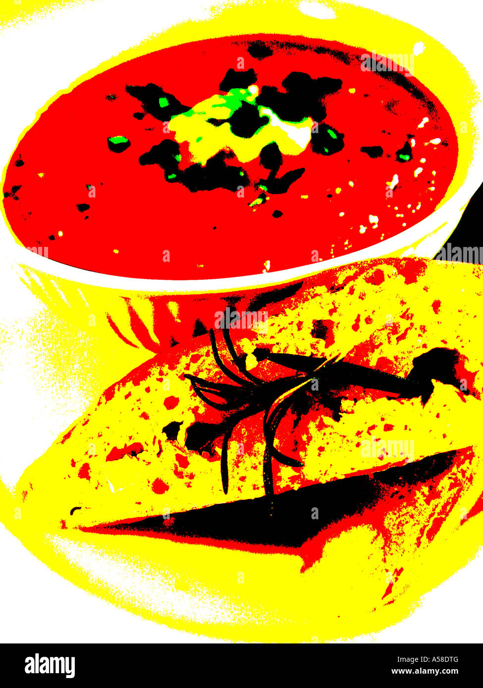 Soup Bread Popart Stock Photo - Alamy
