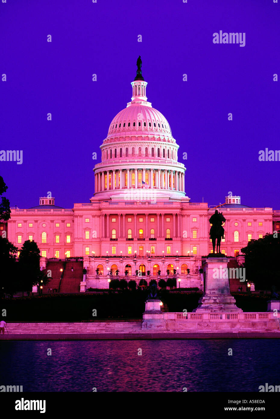 Capitol Building, Night Stock Photo - Alamy