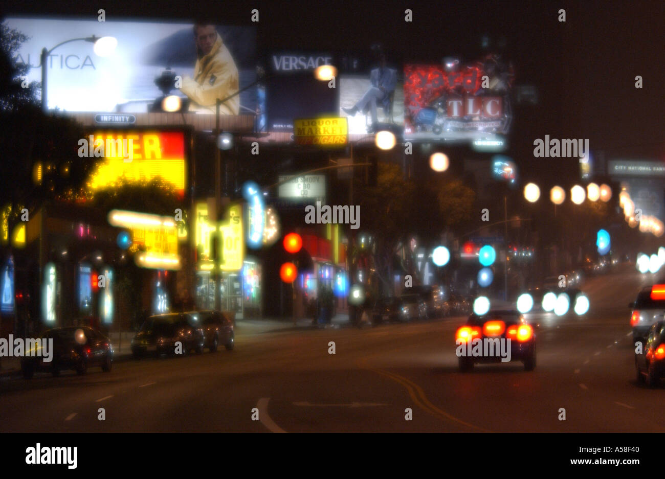 Sunset Strip, Night Stock Photo - Alamy