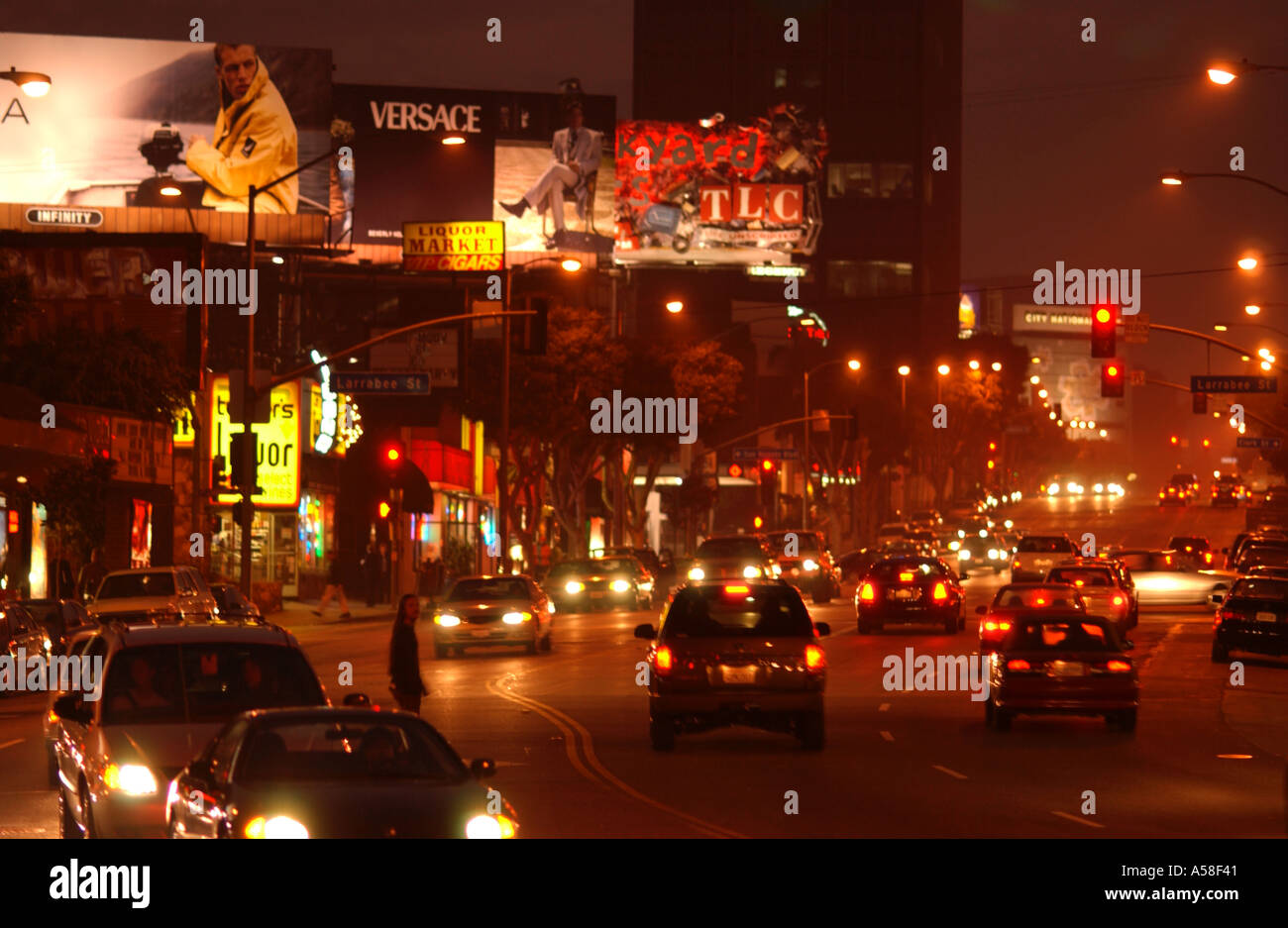Sunset Strip, Night Stock Photo - Alamy