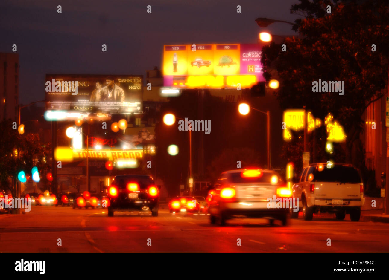 Sunset Strip, Night Stock Photo - Alamy