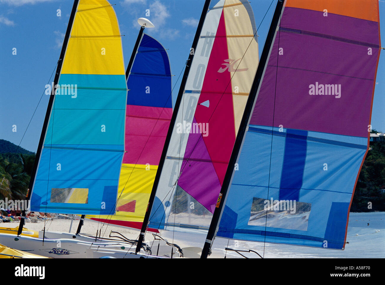 Sail Boats on Beach Stock Photo - Alamy