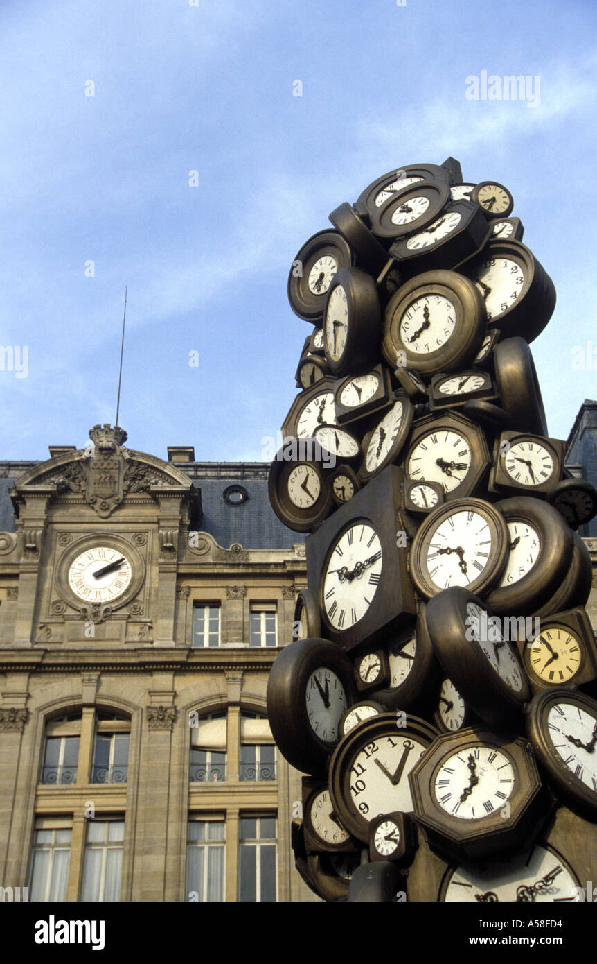 Clock Monument Paris France Stock Photo - Alamy