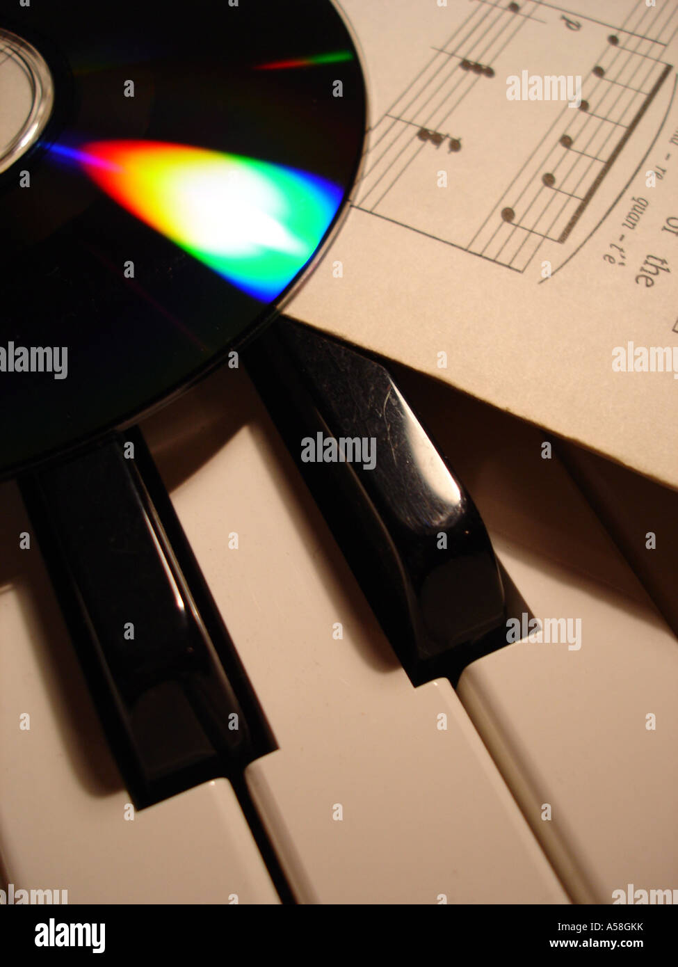 keyboard and music Stock Photo - Alamy
