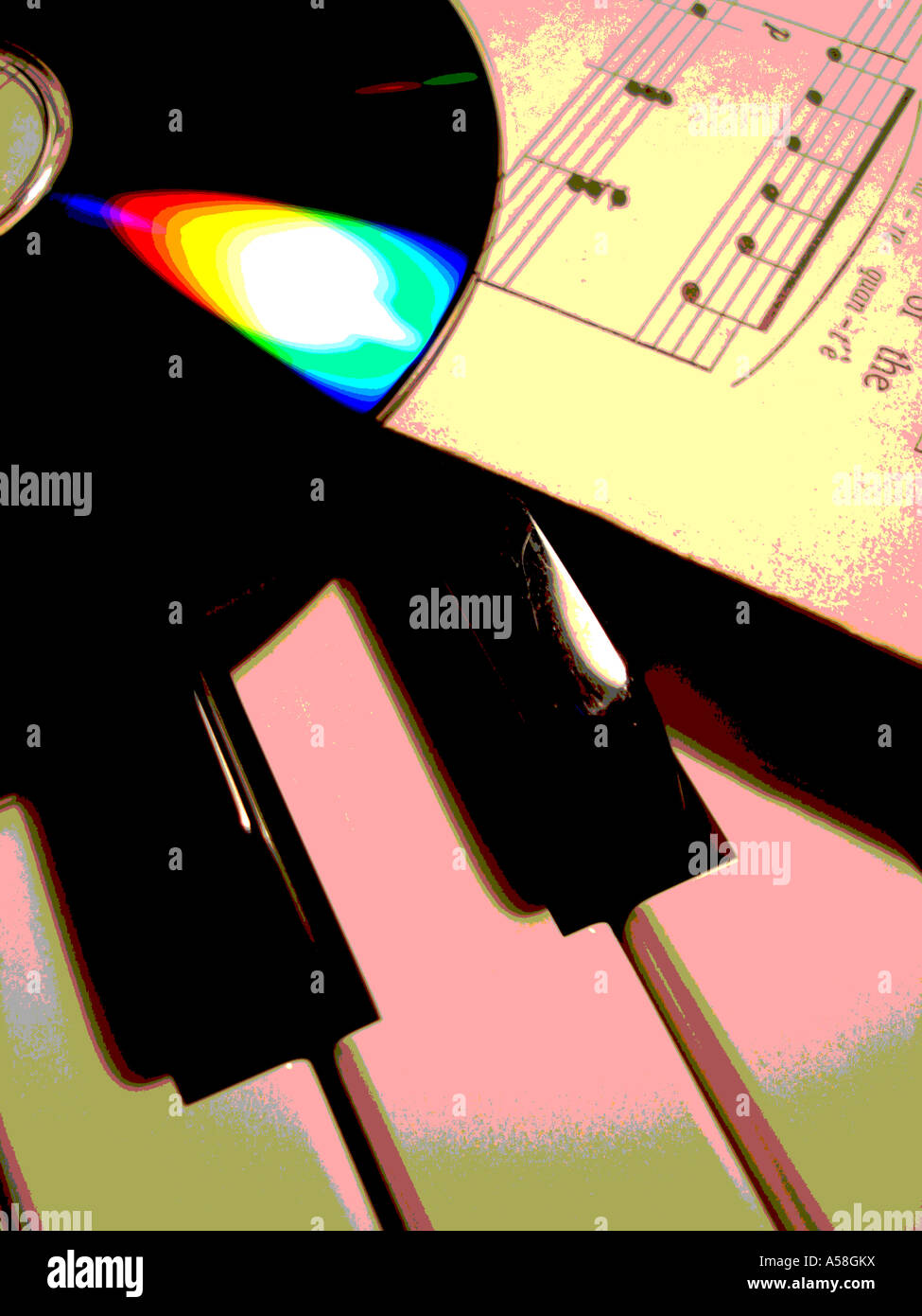 keyboard and music Stock Photo - Alamy