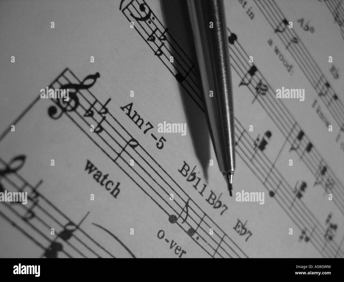 keyboard and music Stock Photo - Alamy