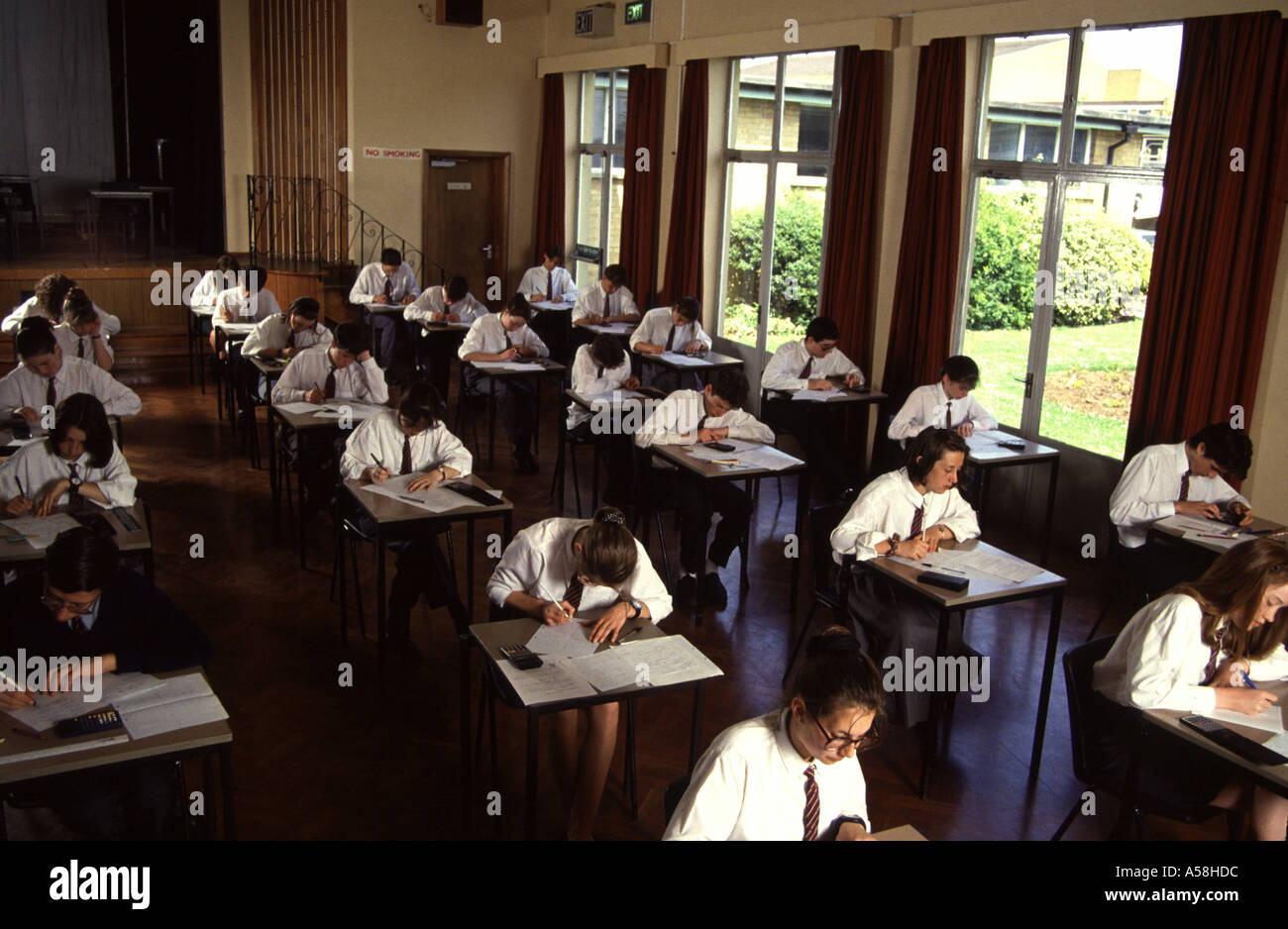 School children sitting exams Stock Photo - Alamy