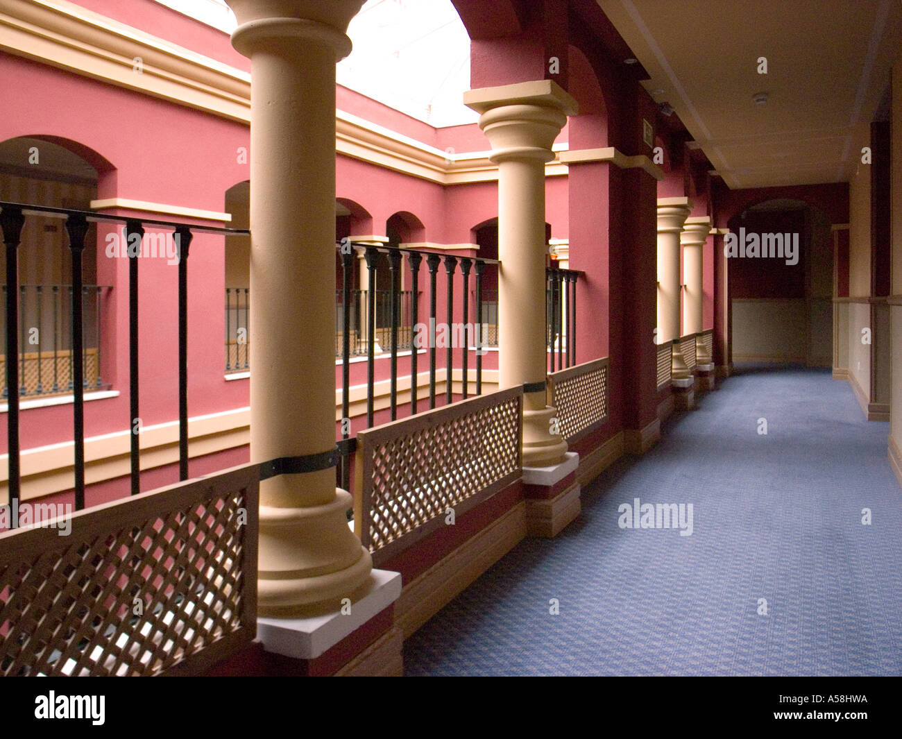 An atrium in a modern Spanish hotel inspired by Andalusian Moorish ...
