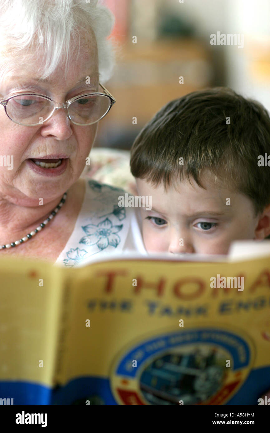 29th August 2006. Grandma reads Lewis some ‘Thomas’ stories, Porthcawl ...