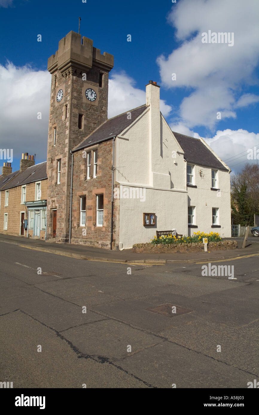 dh AYTON BORDERS Scottish Square towered Town clock village houses ...