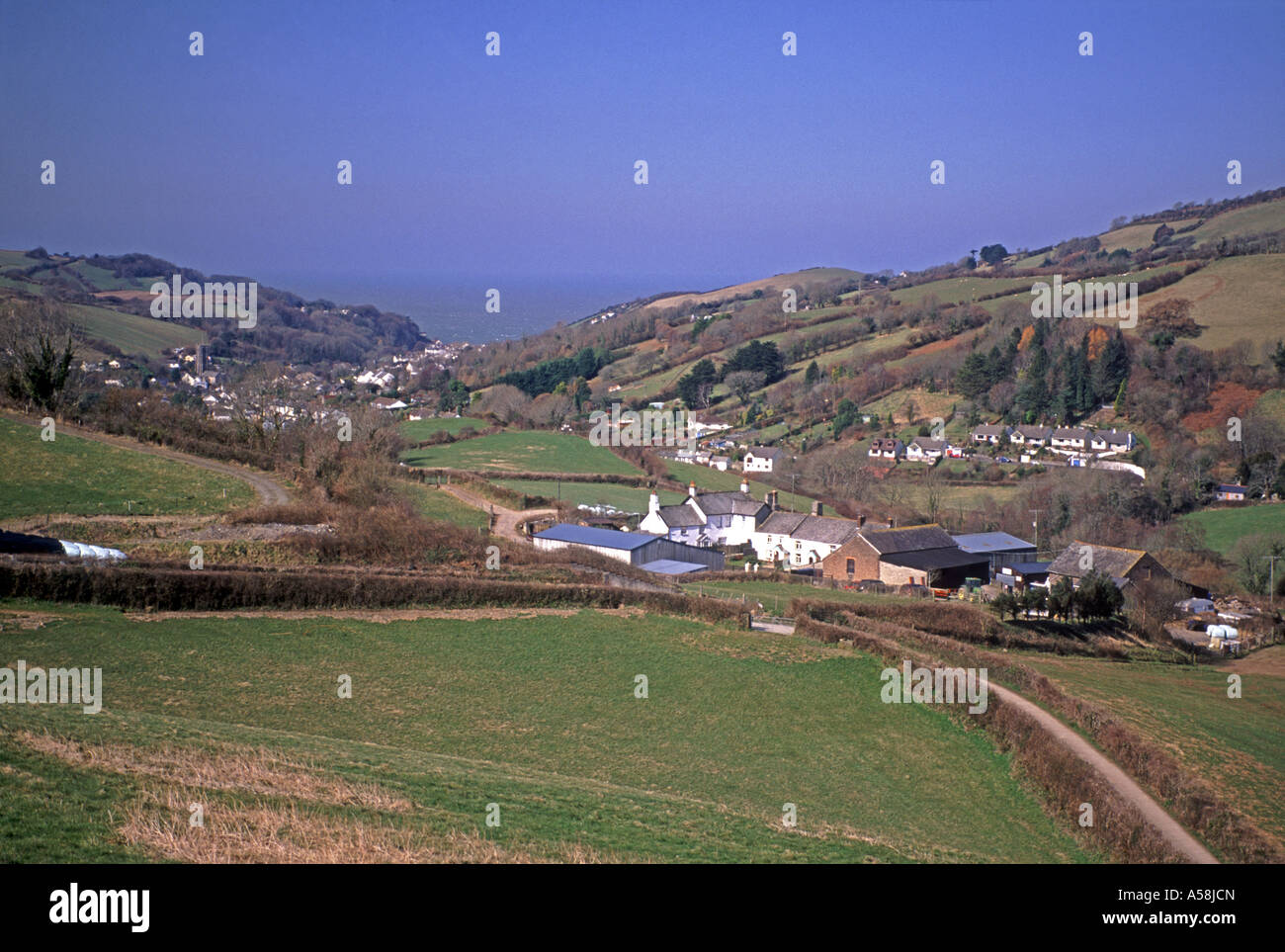 The narrow valley of Combe Martin Devon, XPL 4799-450 Stock Photo - Alamy