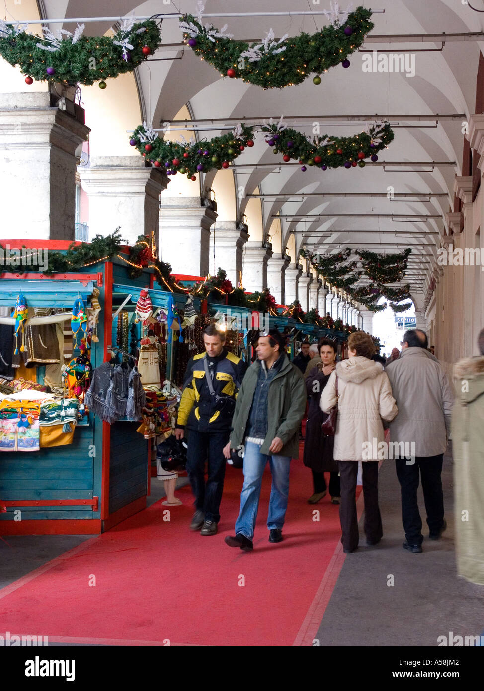 Nice Cote d'Azur France - Christmas market shops in the Galeries ...