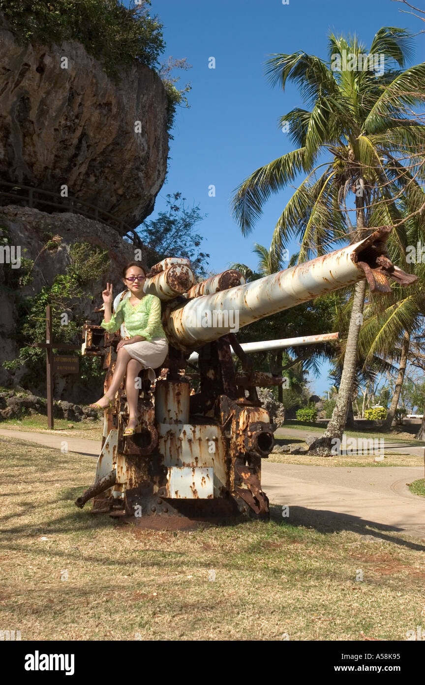 Toursit visit Japanese WW2 historic site Saipan CNMI Stock Photo - Alamy