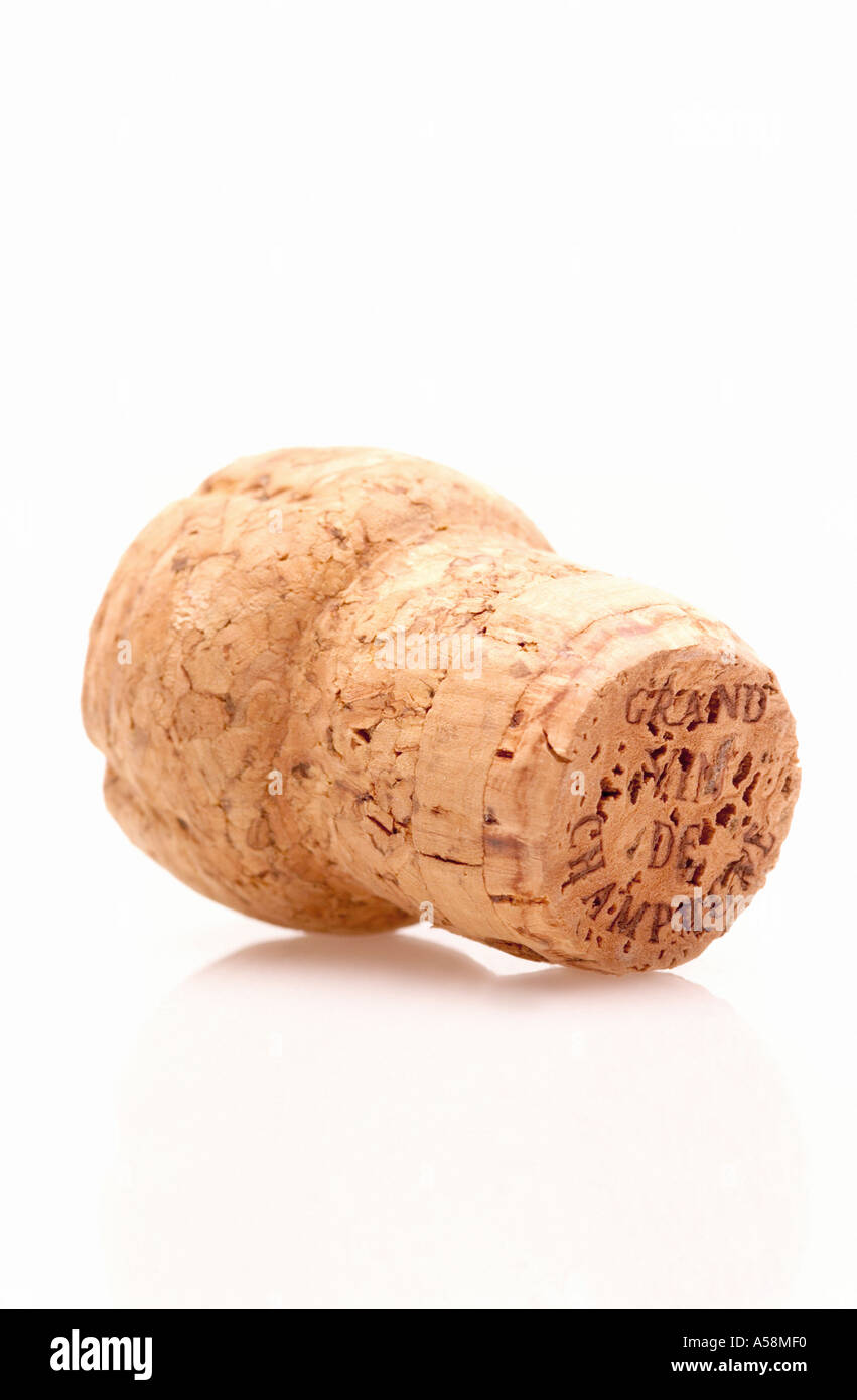 Champagne cork on white background Stock Photo - Alamy