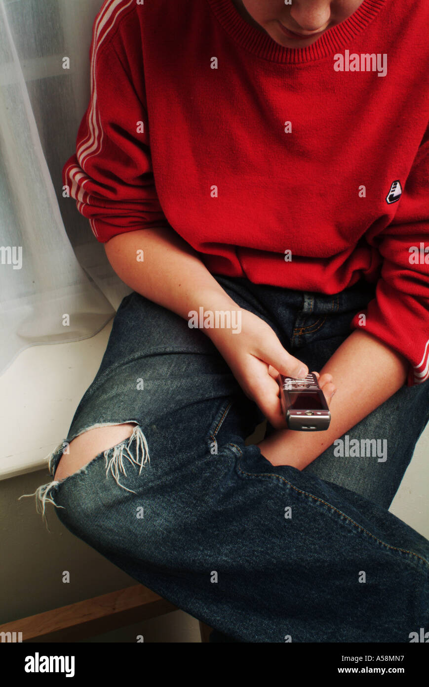 Child kid boy texting message hi-res stock photography and images - Alamy