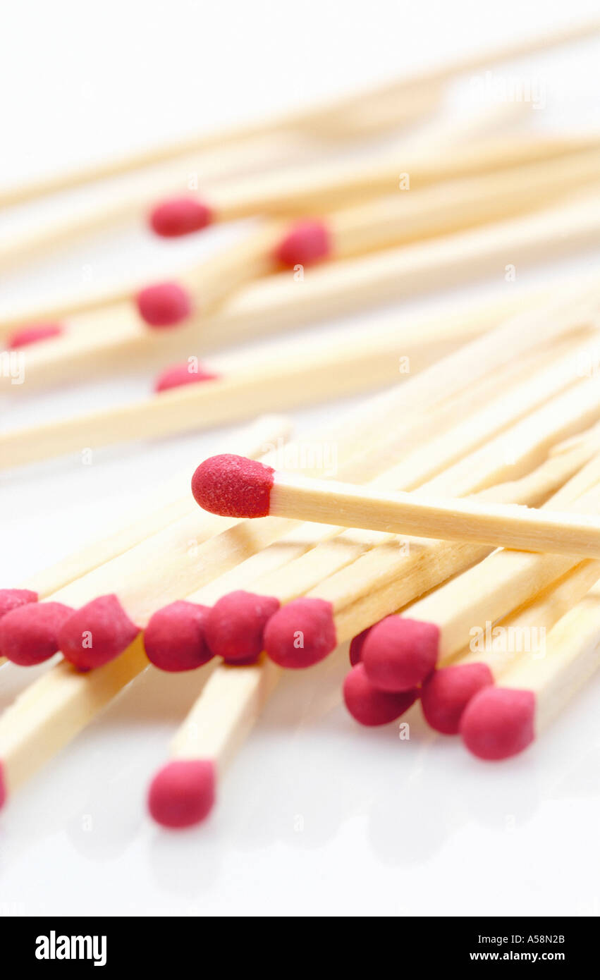Pile of wooden matches on white background Stock Photo - Alamy
