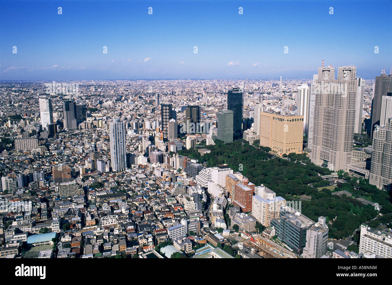 Japan, Tokyo, Shinjuku, Tokyo Gas Buildings & Tokyo City Hall Stock ...