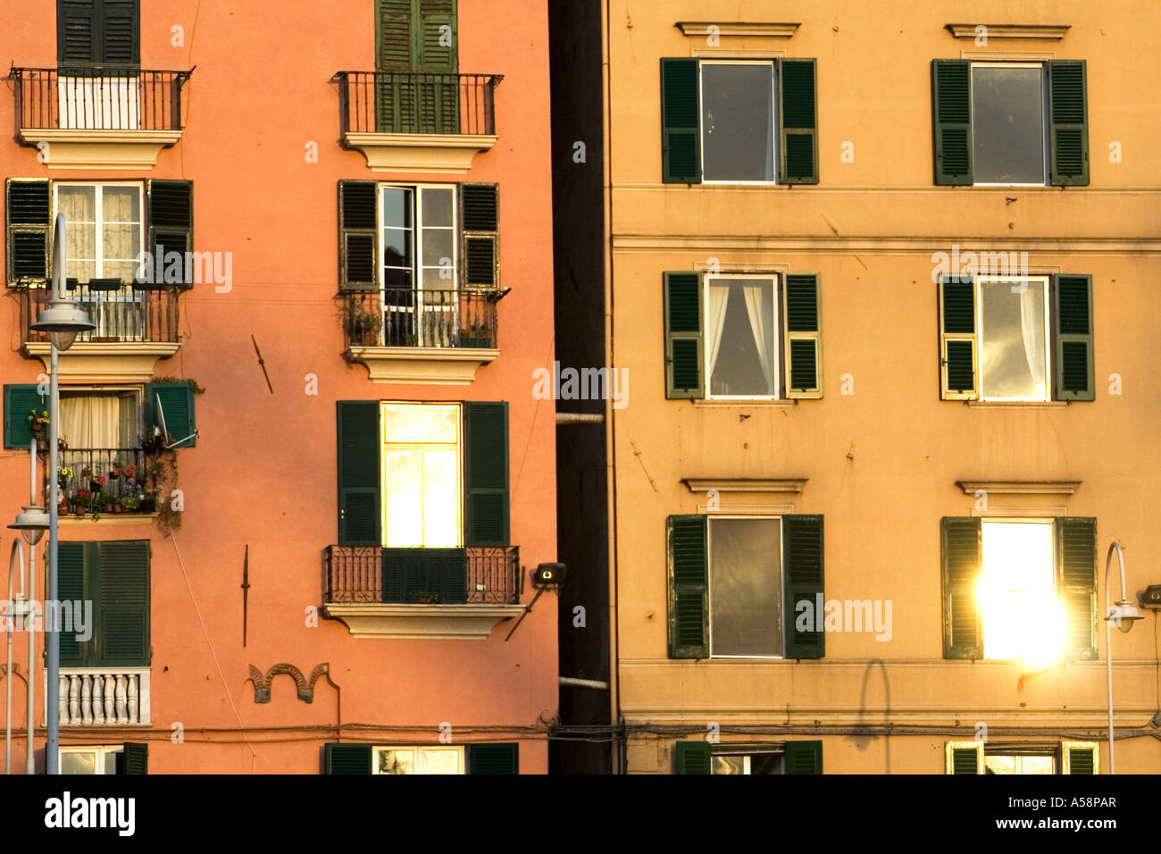 Typical houses of Genoa Stock Photo - Alamy