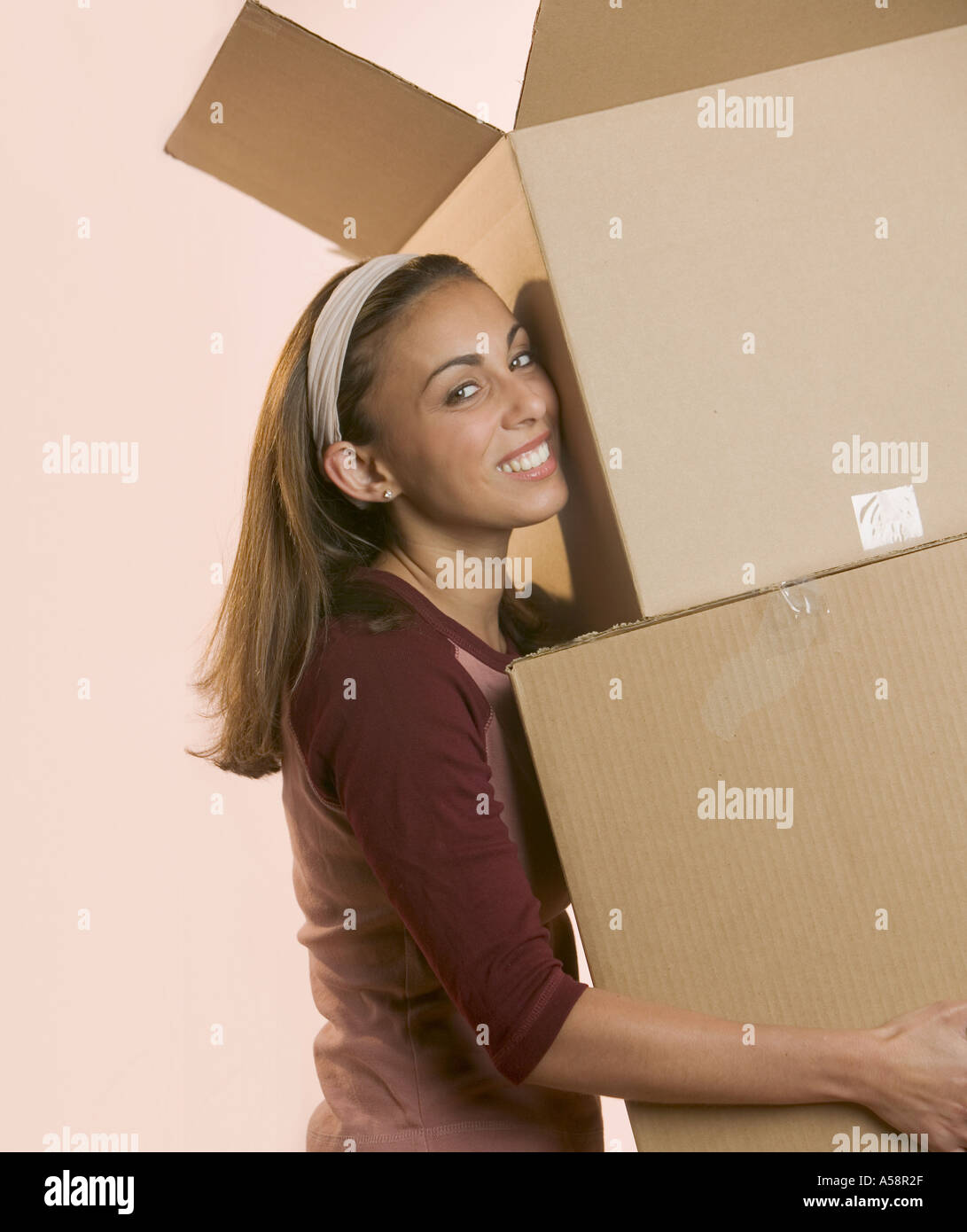 Woman female box boxes hi-res stock photography and images - Alamy