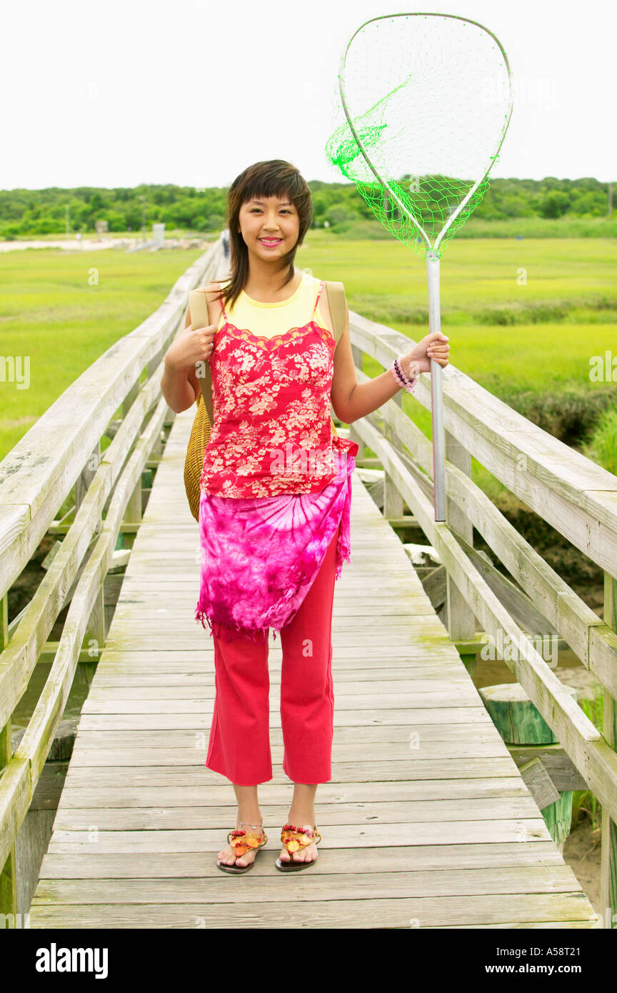 Lady fishing net hi-res stock photography and images - Alamy