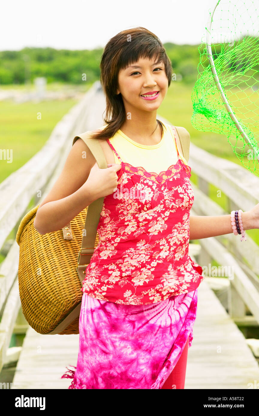 Lady fishing net hi-res stock photography and images - Alamy