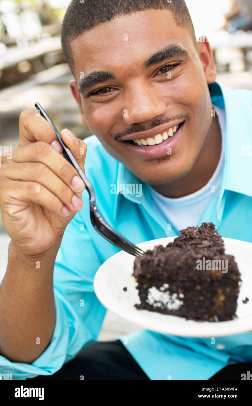 Man eating pie Stock Photo - Alamy