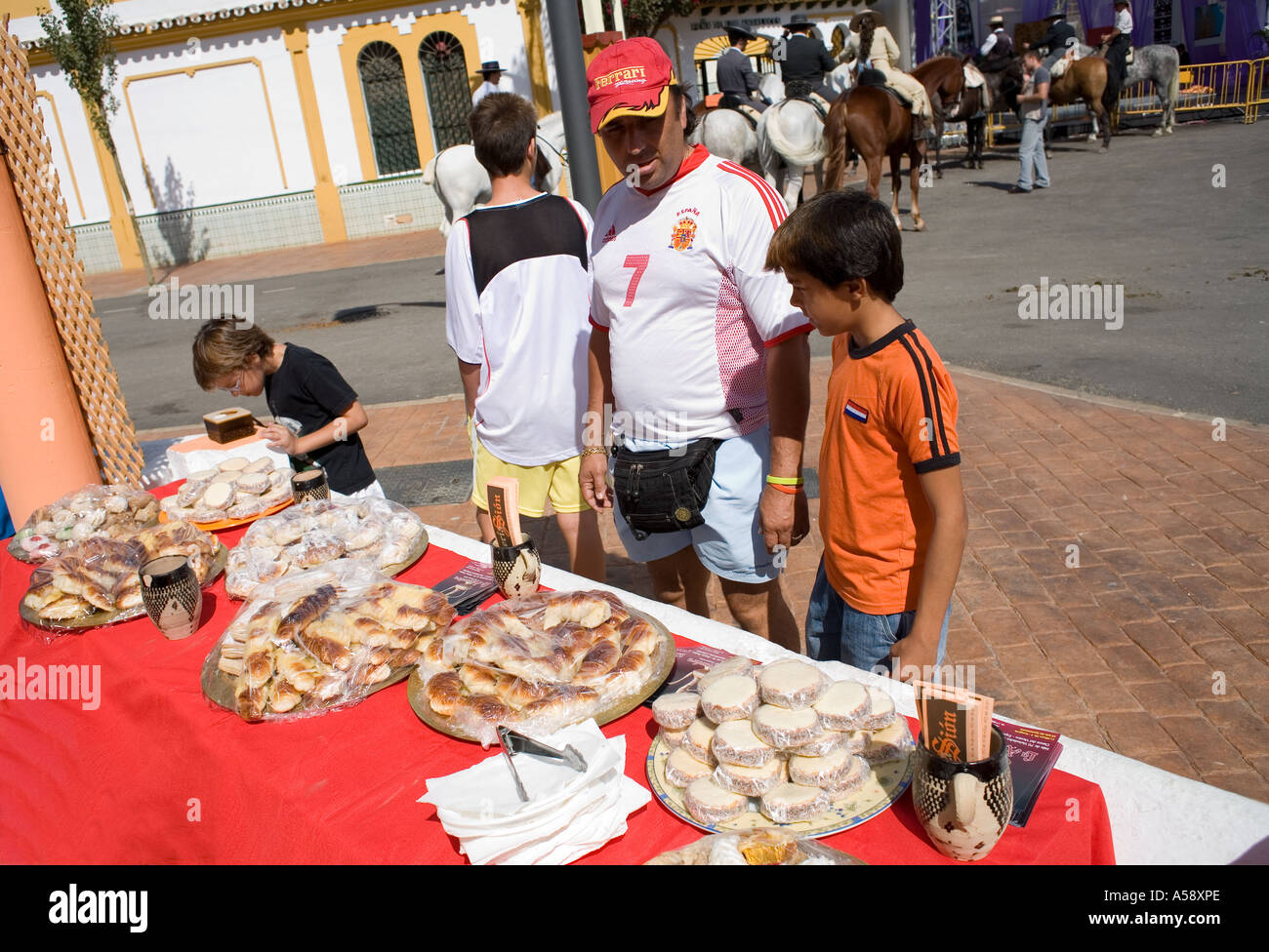 Table of Food at the Fuengirola Feria – Spain Stock Photo - Alamy