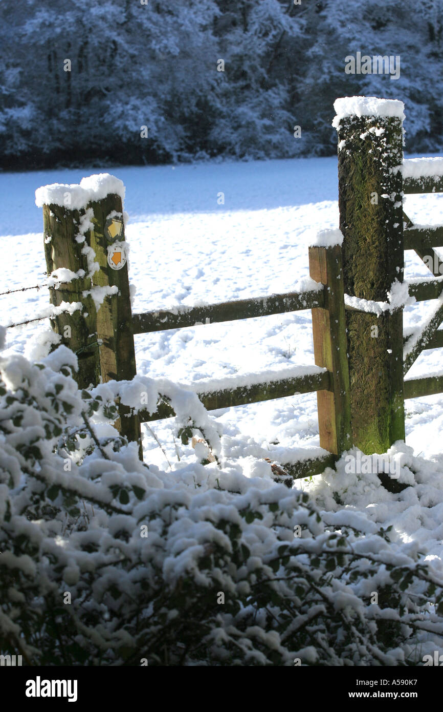 Stile and Gate Countryside in Winter Natural World Wales Stock Photo ...