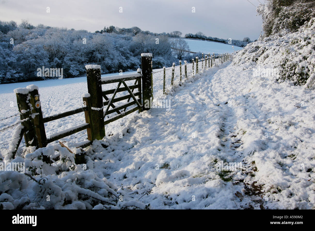 Stile and Gate Countryside in Winter Natural World Wales Stock Photo ...